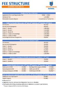 Fee Structure | Prometheus School