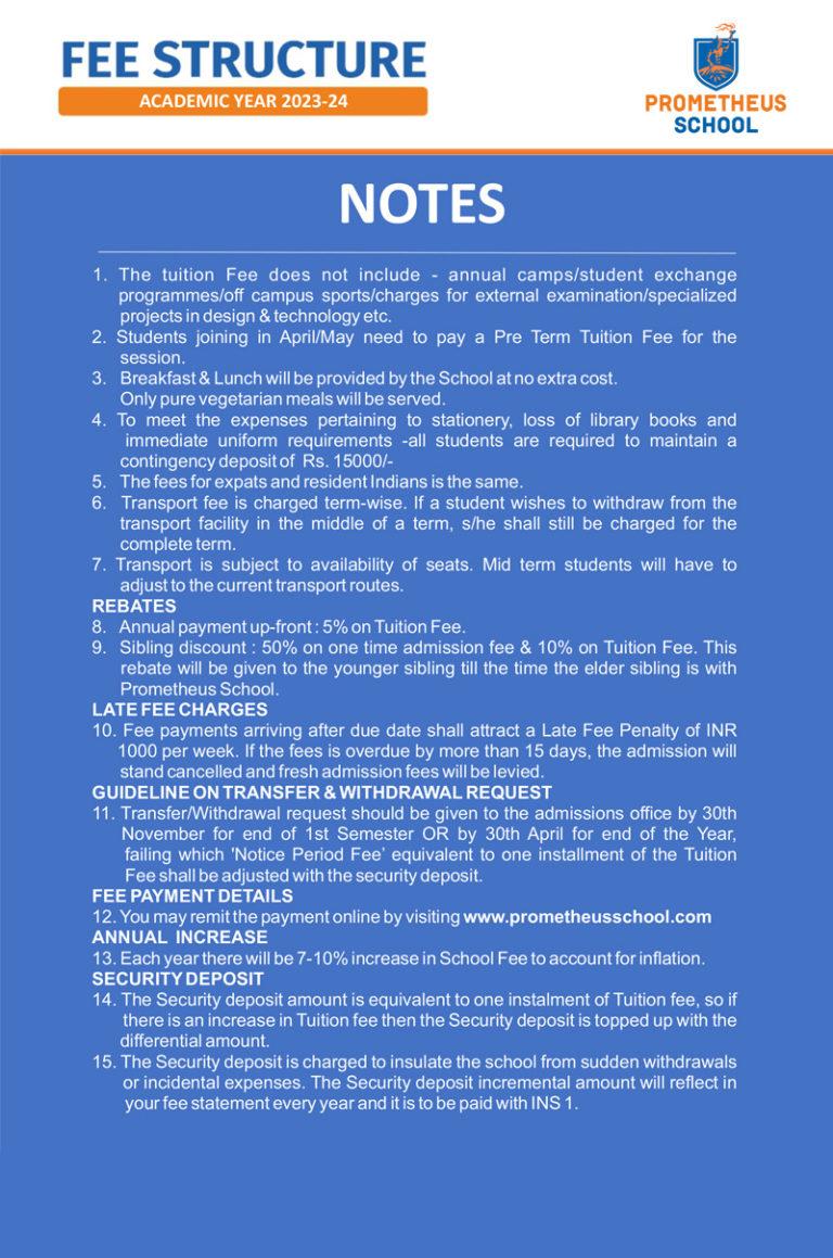 Fee Structure | Prometheus School