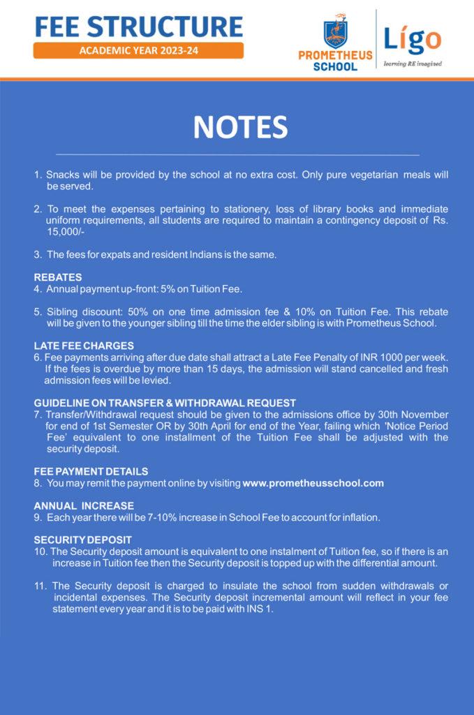 Fee Structure | Prometheus School
